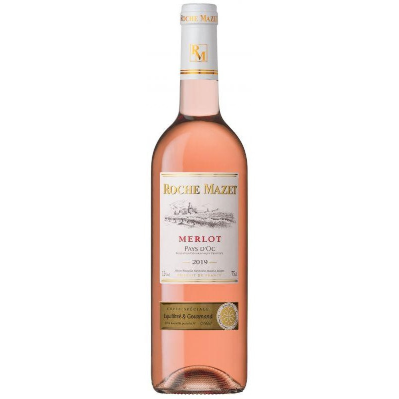 Roche Mazet Merlot Rosé Pays d'OC, suché růžové víno Roche Mazet Merlot Rosé Pays d'OC, suché růžové víno